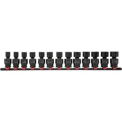 13 Proto Blackhawk 1/2" Impact Universal Swivel Flex Socket Set Metric ...