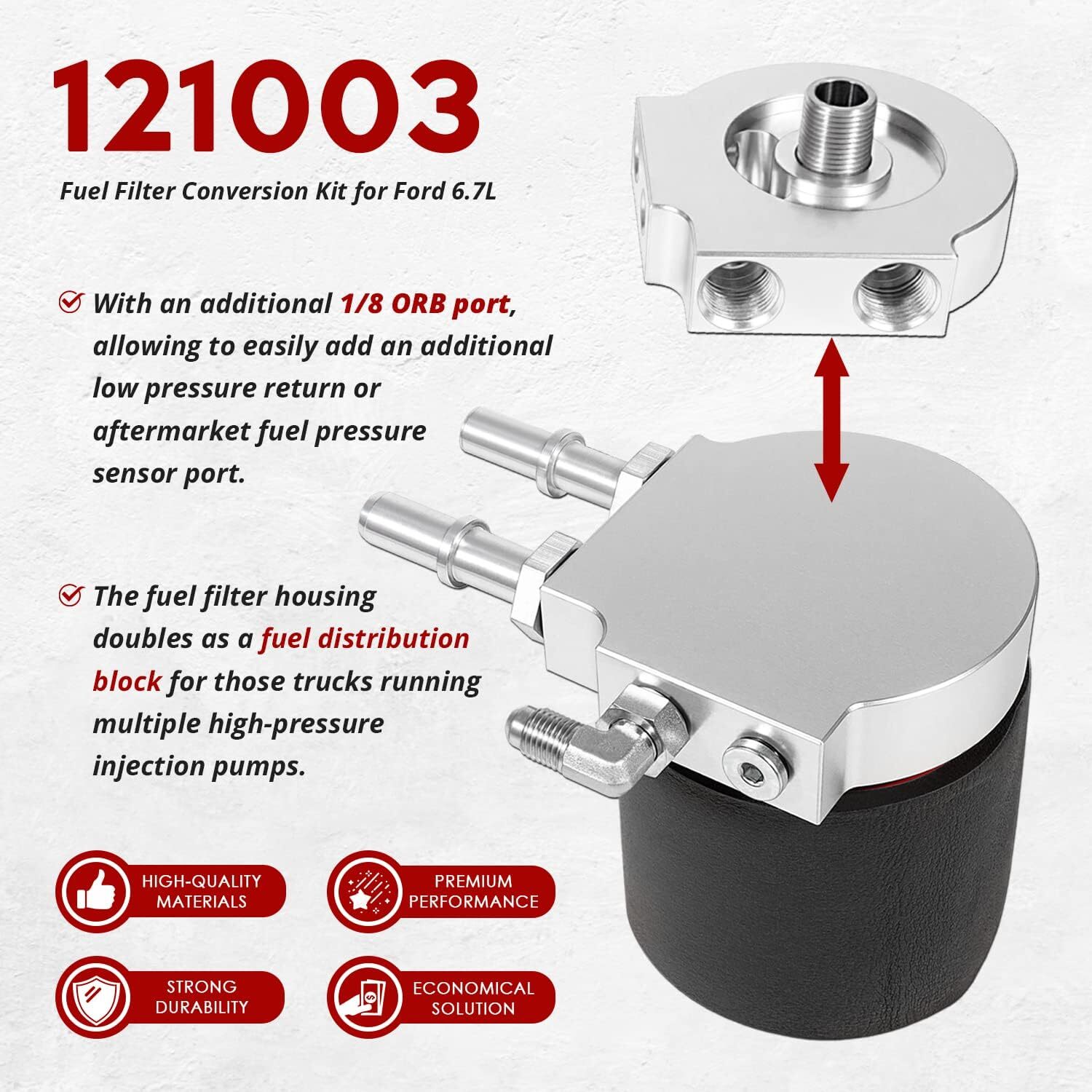 121003 Fuel Filter Conversion Kits Fit for 11-22 Ford 6.7L Powerstroke ...