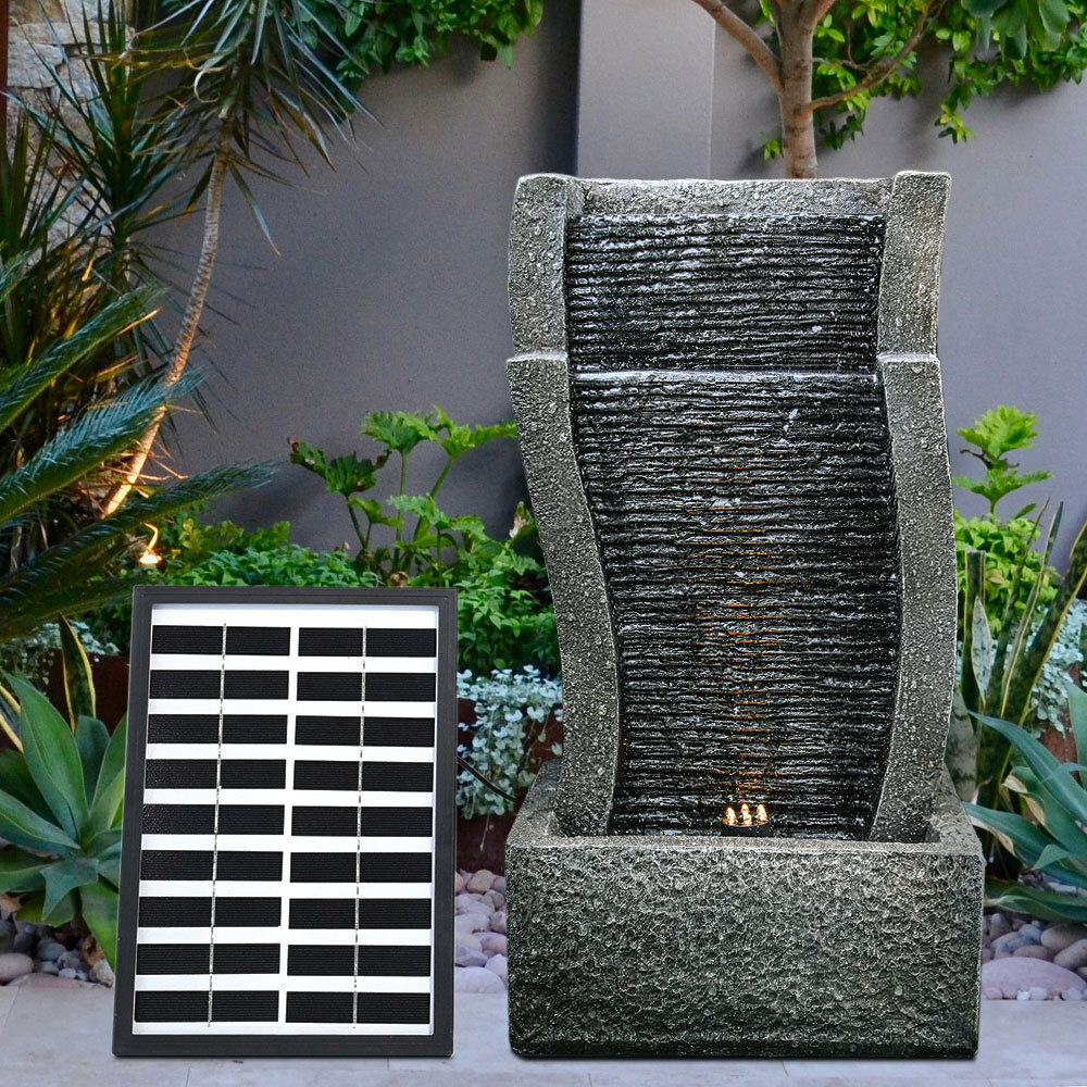 Slate Outdoor Wall Waterfalls Adagio Summit Falls Wall Fountain With