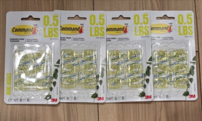 (4) Command Yellow Mini Hooks 0.5 lb 6 Hooks 8 Strips Each Pack | eBay
