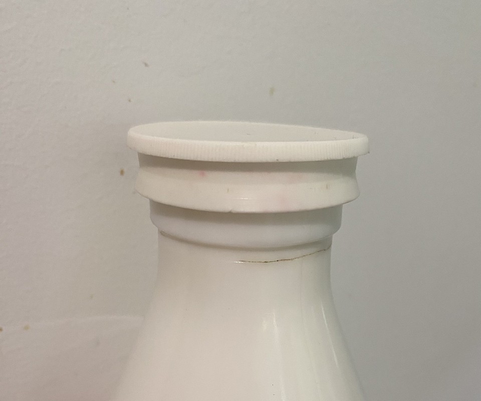 VTG Retro Egizia Milk Glass Bottle Cow Milk Man Farmer with Lid Made in ...