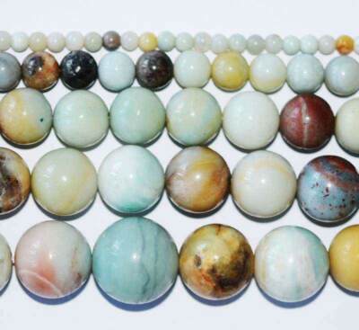 Mixed Color Natural Amazonite Round Gemstone Beads 16'' Hand Jewelry | eBay