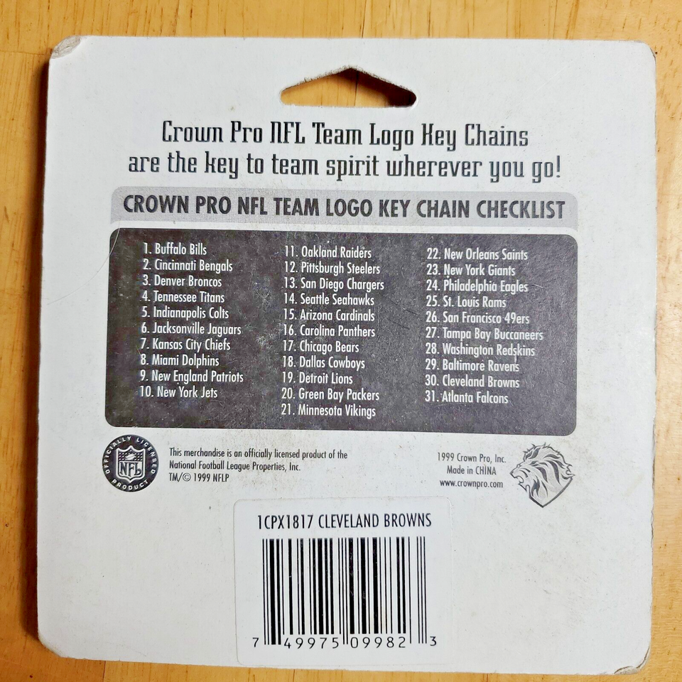 1999 Vintage CLEVELAND BROWNS NFL KEY CHAIN FOOTBALL TEAM LOGO PVC ...