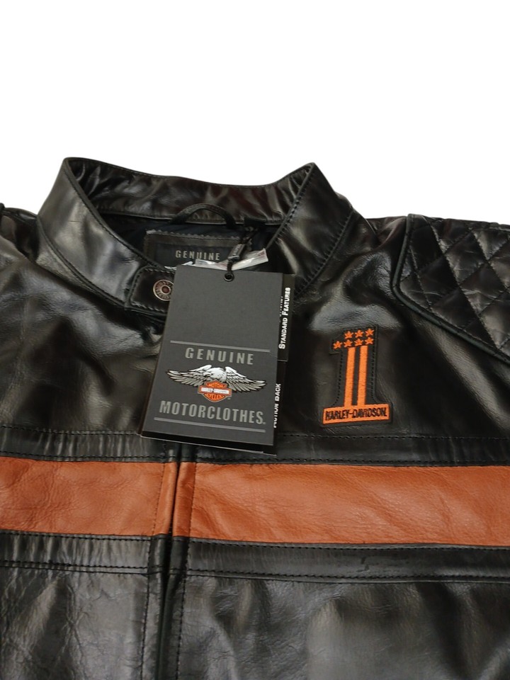 Harley Davidson Motorcycle Riding Jacket Leather Victory Lap Men's 3XL ...