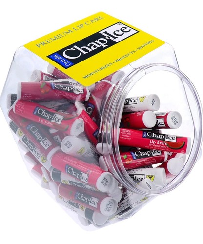 48 Count Lot CHAP ICE Lip Balm BLUE RASPBERRY Sealed EXPIRATION 2025 ...
