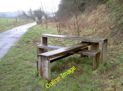 Photo 6x4 Simplicity yet stylish Frome Green-oak benches, by Yumiko ...