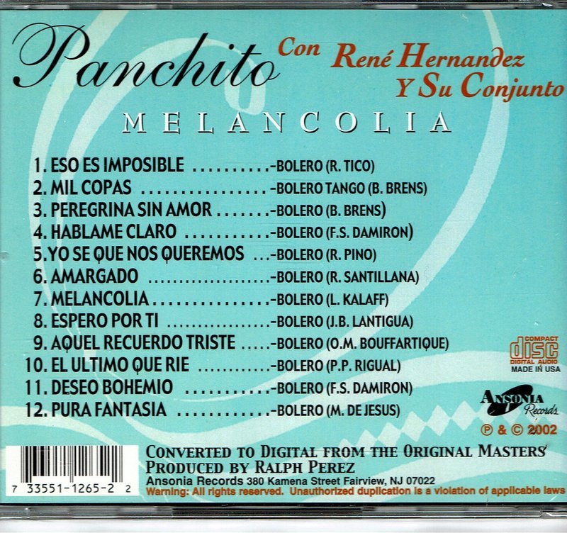Panchito Vol 4 Melancolia Panchito Riset BRAND NEW SEALED CD | eBay