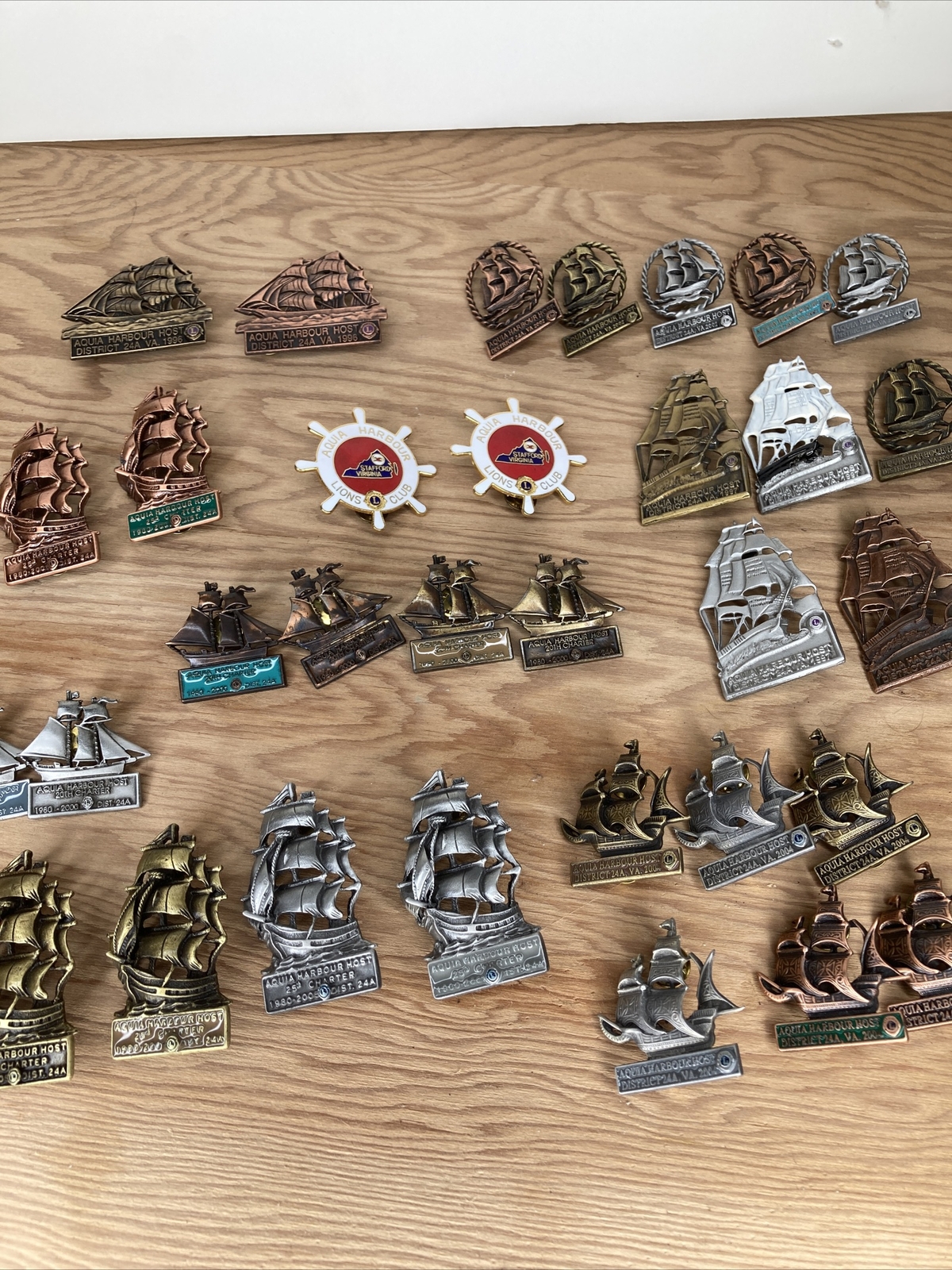 Lot of 32 Aquia Harbour Pins - Lions Club - Host Charter Clipper ...