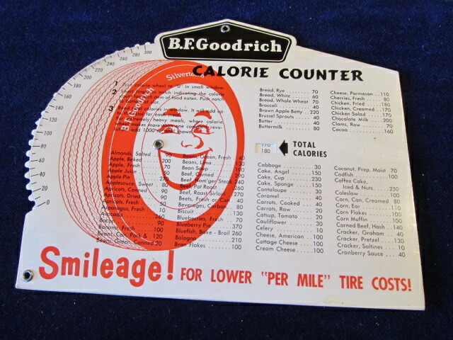 Vintage 1959 BF Goodrich Calorie Counter Guage Promo Excellent ...