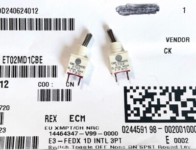 2PCS NEW FIT FOR ET02MD1CBE toggle switch 2-pin 2-gear 0.4VA ET02 | eBay