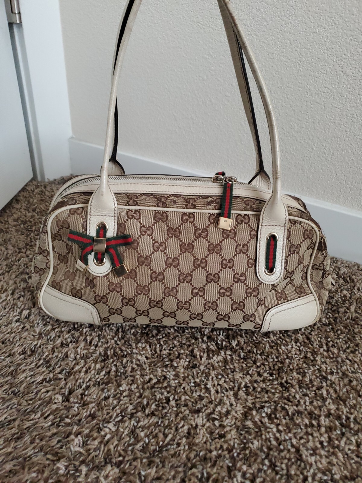 Authentic Gucci GG Princy Brown Beige Canvas Fabric S… - Gem