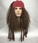 Deluxe Pirate Caribbean Jack Sparrow Captain Hook Costume Wig Beads ...
