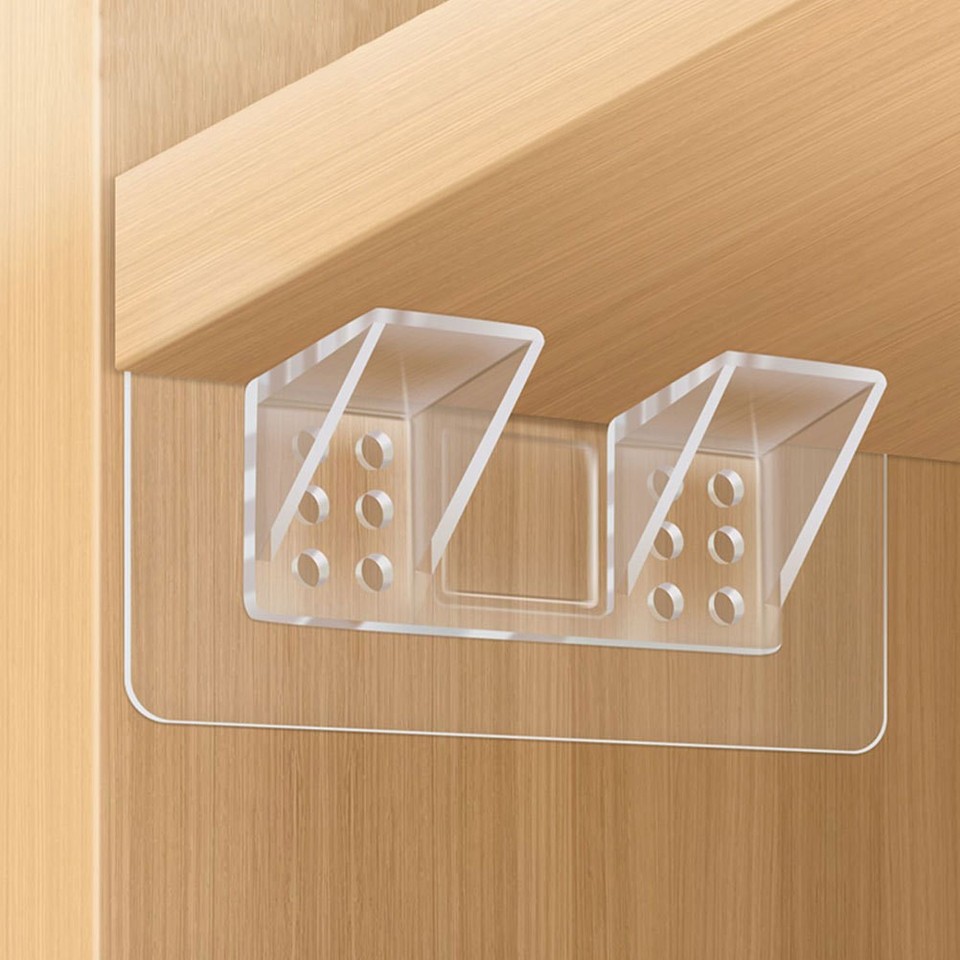 12 Pcs Acrylic Shelf Pegs Clear Nail Free Supports for Cabinet Shelf ...