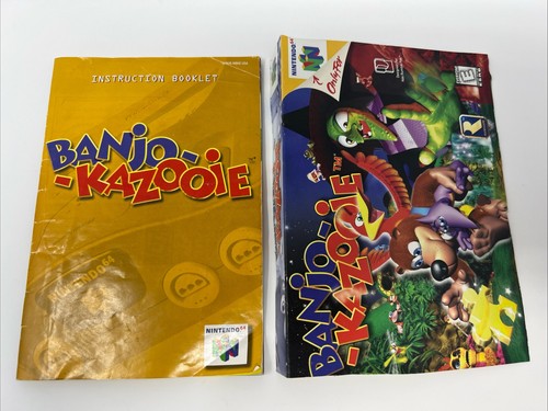 Banjo-Kazooie N64 Blockbuster Rental W/ Manual & Clamshell Case Box Cut ...