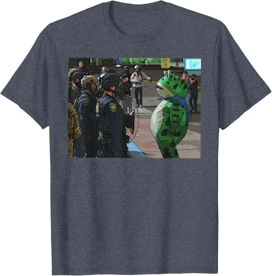 Frog Activist T-Shirt Portland Protest Meme Viral Funny Cartoon Tee | eBay