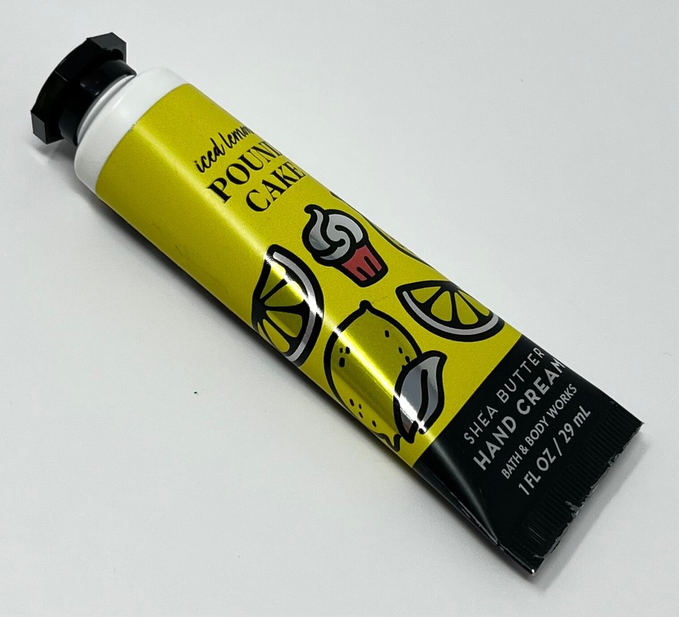 2 BATH & BODY WORKS ICED LEMON POUND CAKE HAND CREAM LOTION TRAVEL SIZE ...