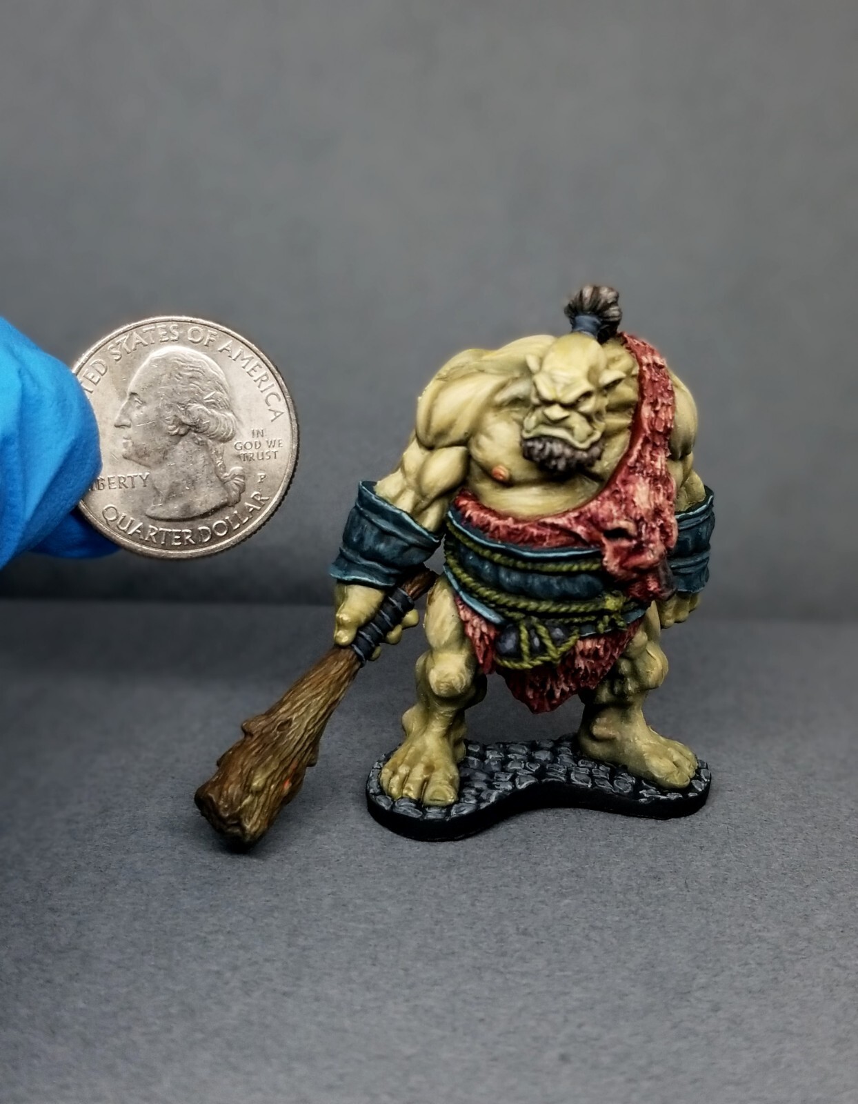 D&d Pathfinder Ogre Troll Club Warrior Painted Miniature Frosthaven Dnd ...
