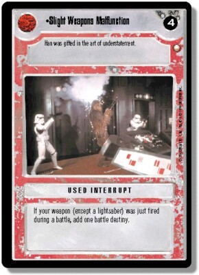 SWCCG: Slight Weapons Malfunction [Ungraded] Special Edition Star Wars ...