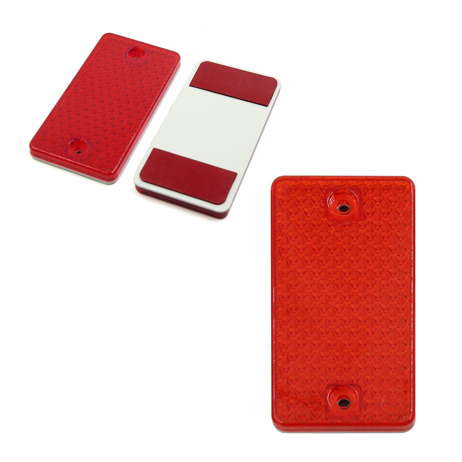 4pcs Red Plastic Automobile Car Reflector Reflective Plate Sticker 9 x ...