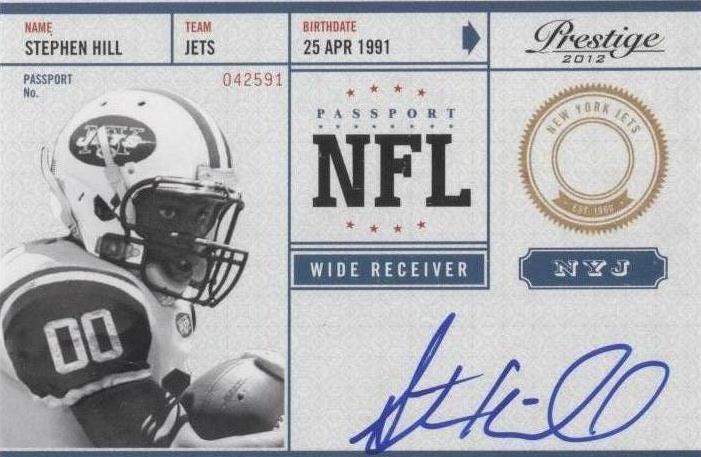 2012 Playoff Prestige - Nfl Passport Stephen Hill #33 Signatures (AU ...
