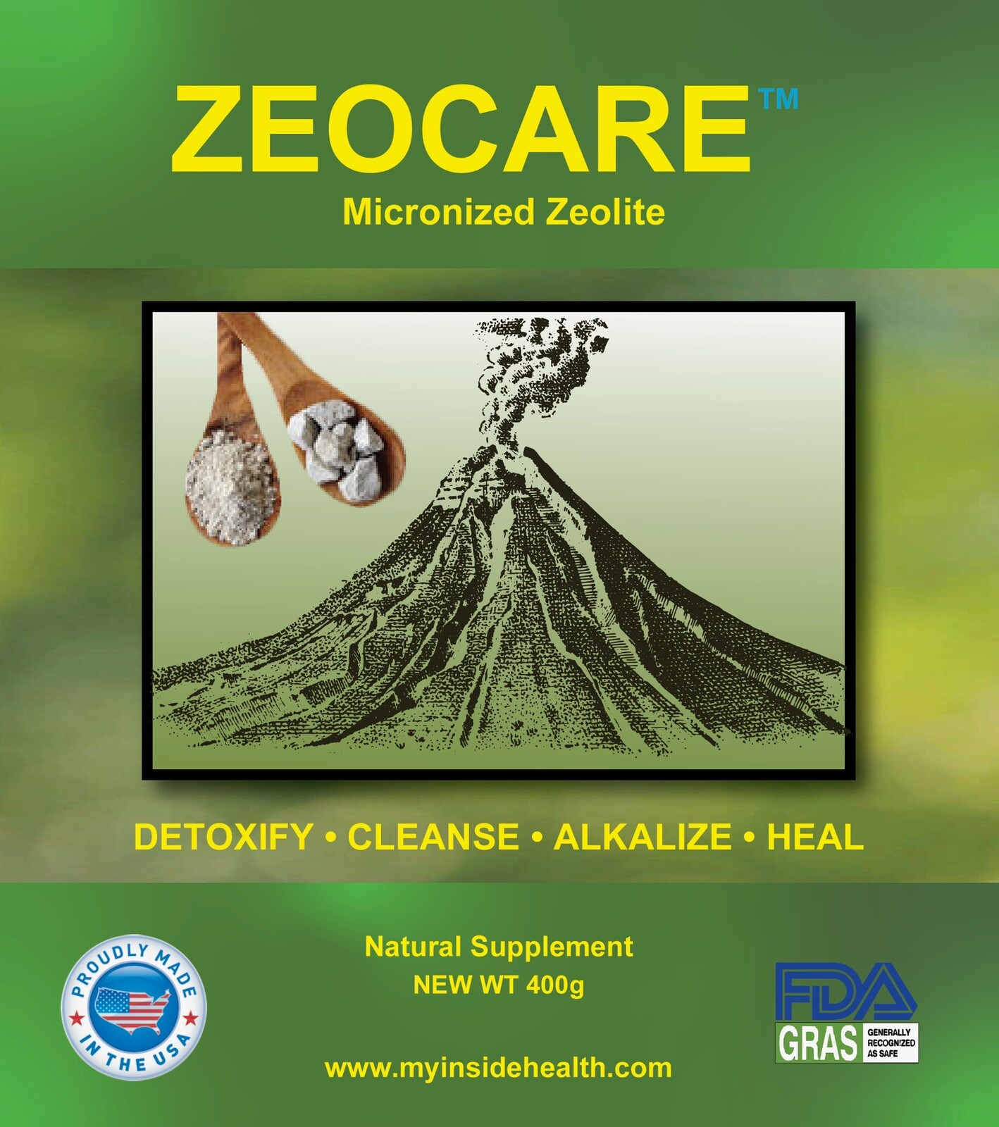 Zeocare Micronized Zeolite Supplement, Detox Powder, Net Weight 400 ...