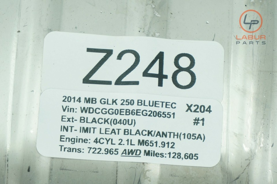 X204 12-15 Mercedes GLK250 Center Exhaust Muffler Resonator Z248 | eBay