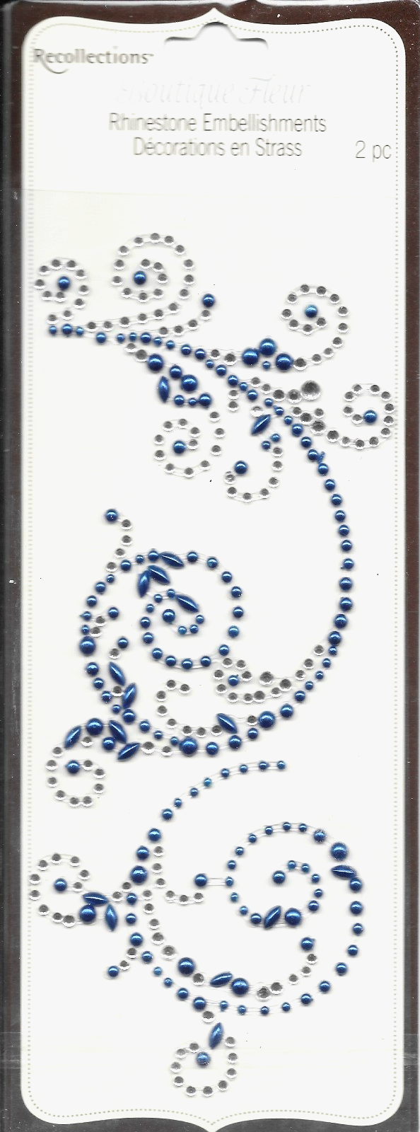 Swirls Flourish Bling Clear Gem Blue Pearl Boutique Fleur Recollections ...