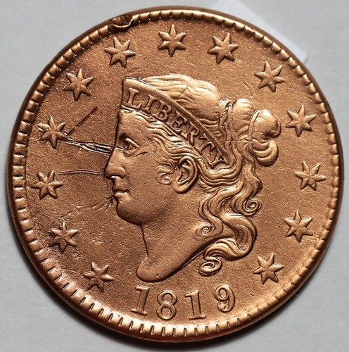 1819/8 Coronet Head Large Cent - Lacquered - US 1c Copper Coin | eBay