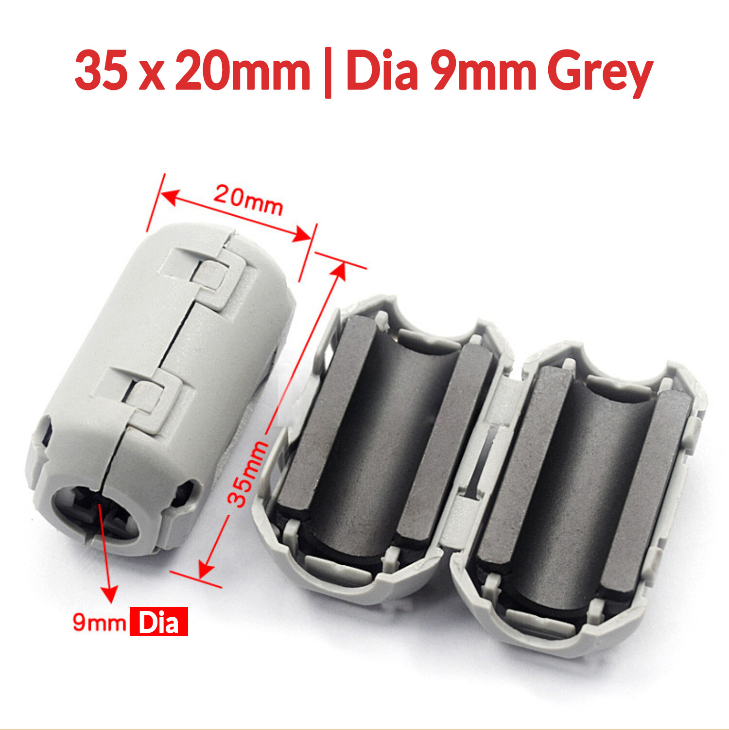 Clip On Ferrite Core Anti Radio Interference Noise EMI RFI Clip Cable ...