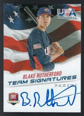 2015 Panini USA Baseball 18U Team Signatures Blake Rutherford 113/499 ...