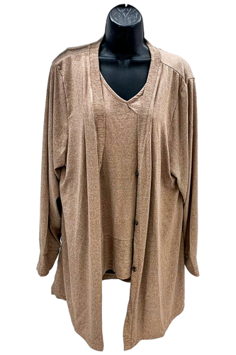 Cuddl Duds 2-Piece Soft Tank & Cardi Set Taupe | eBay