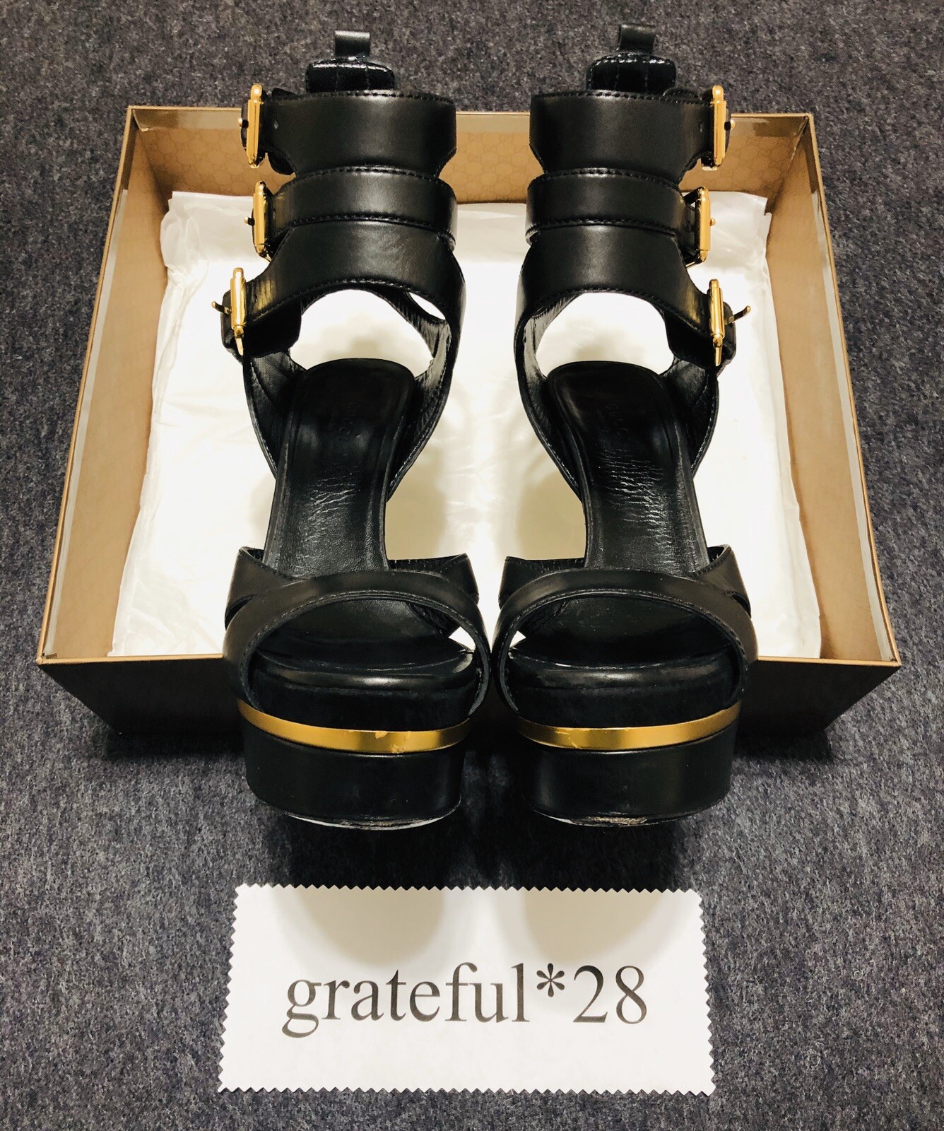 Gucci Triple Iman Black Platform High Heels in Size 3… - Gem