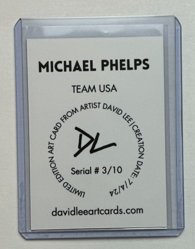 Michael Phelps Limited Edition Artist Signed Team USA Olympic Trading ...