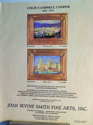 COLIN CAMPBELL COOPER ART PIECE VTG ORIG 1996 ADVERTISEMENT | eBay