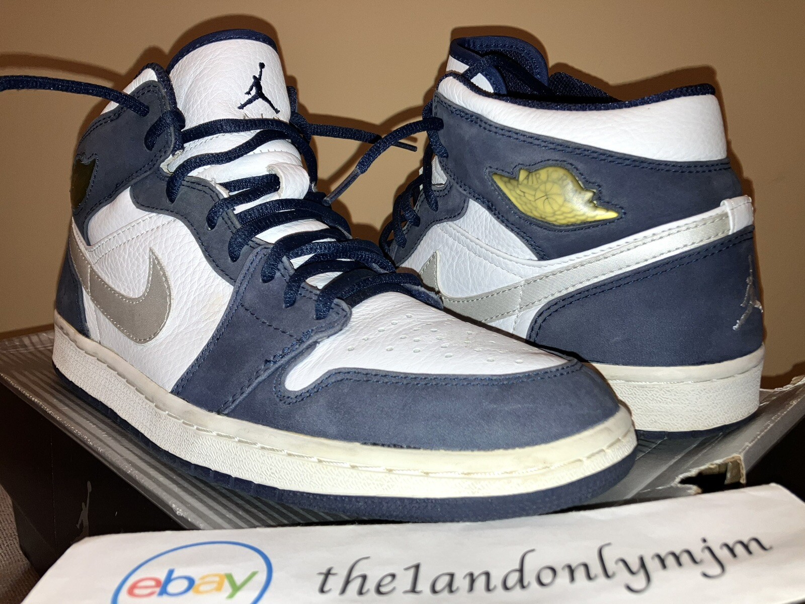 2001 Nike Air Jordan 1 I Retro + Midnight Navy Jeter … - Gem