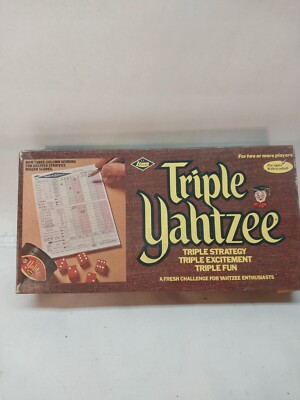 VINTAGE 1972 TRIPLE YAHTZEE GAME with bonus score cards for regular ...