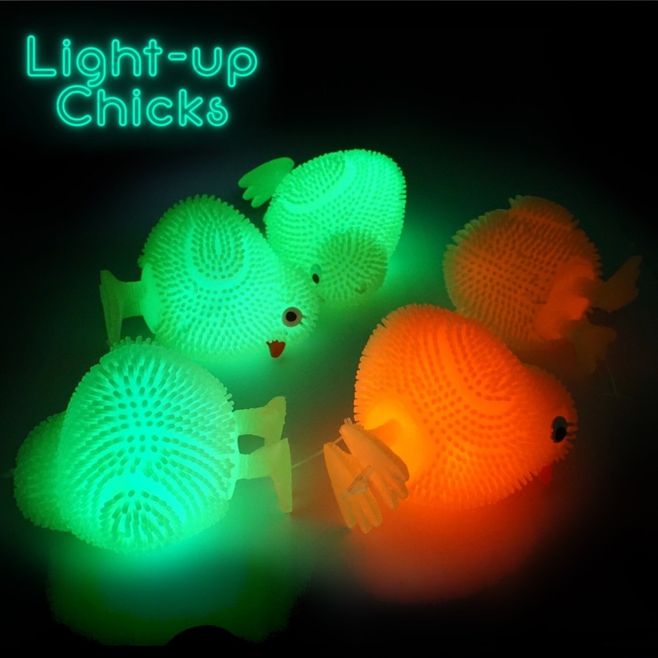 Multi Colored Chenille Chicks Goggles Chicks Light UP Chicks Easter ...
