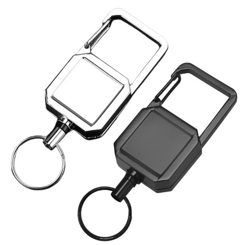Steel Wire Rope Buckle Retractable Key Chain High Strength Key Chain ...