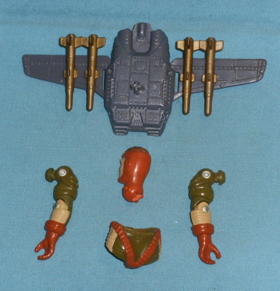 vintage G.I. GI JOE gijoe 1991 GENERAL HAWK BODY PART WEAPONS lot waist ...