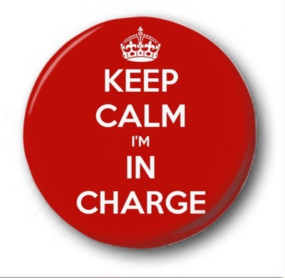 KEEP CALM I'M IN CHARGE - 1 inch / 25mm Button Badge - Novelty Cute ...