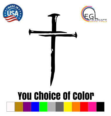 Nail Christian Cross Jesus DieCut Vinyl Window Decal Sticker Car Truck ...