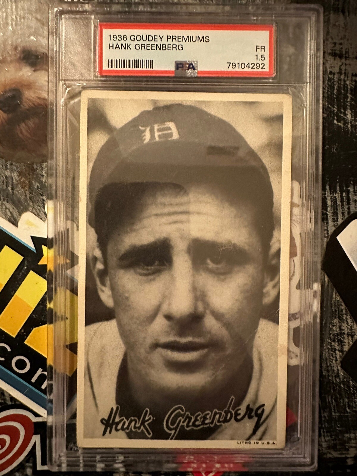 1936 GOUDEY R314 BASEBALL~HANK GREENBERG (HOF) WIDE PEN PREMIUM TYPE 1 ...