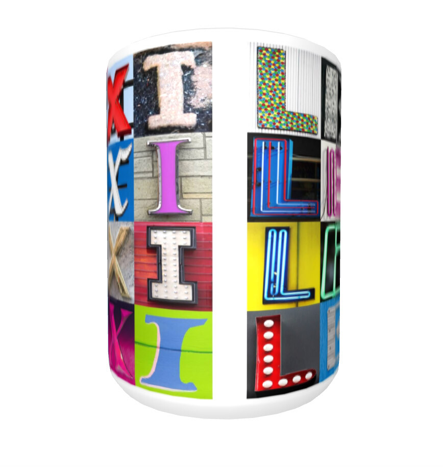 LEXI Coffee Mug / Cup featuring the name in photos of sign letters | eBay