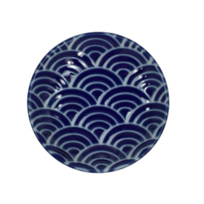 4 PCS. Japanese 4"D Soy Sauce Wasabi Dipping Dishes Blue Nami Wave Made ...