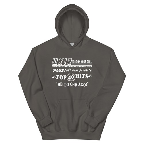 WXIR TOP 40 AM RADIO HOODIE SWEATSHIRT CHICAGO RETRO TRANSISTOR AM ...