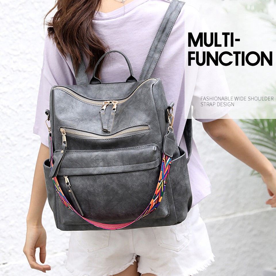 Leather Backpack Purse for Women Designer Large Travel Convertible ...