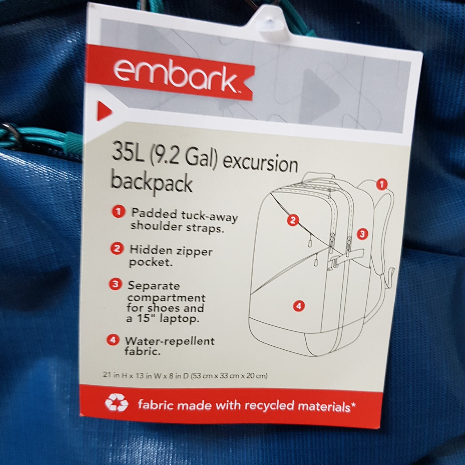 Embark 35l Excursion Backpack Teal for sale online | eBay