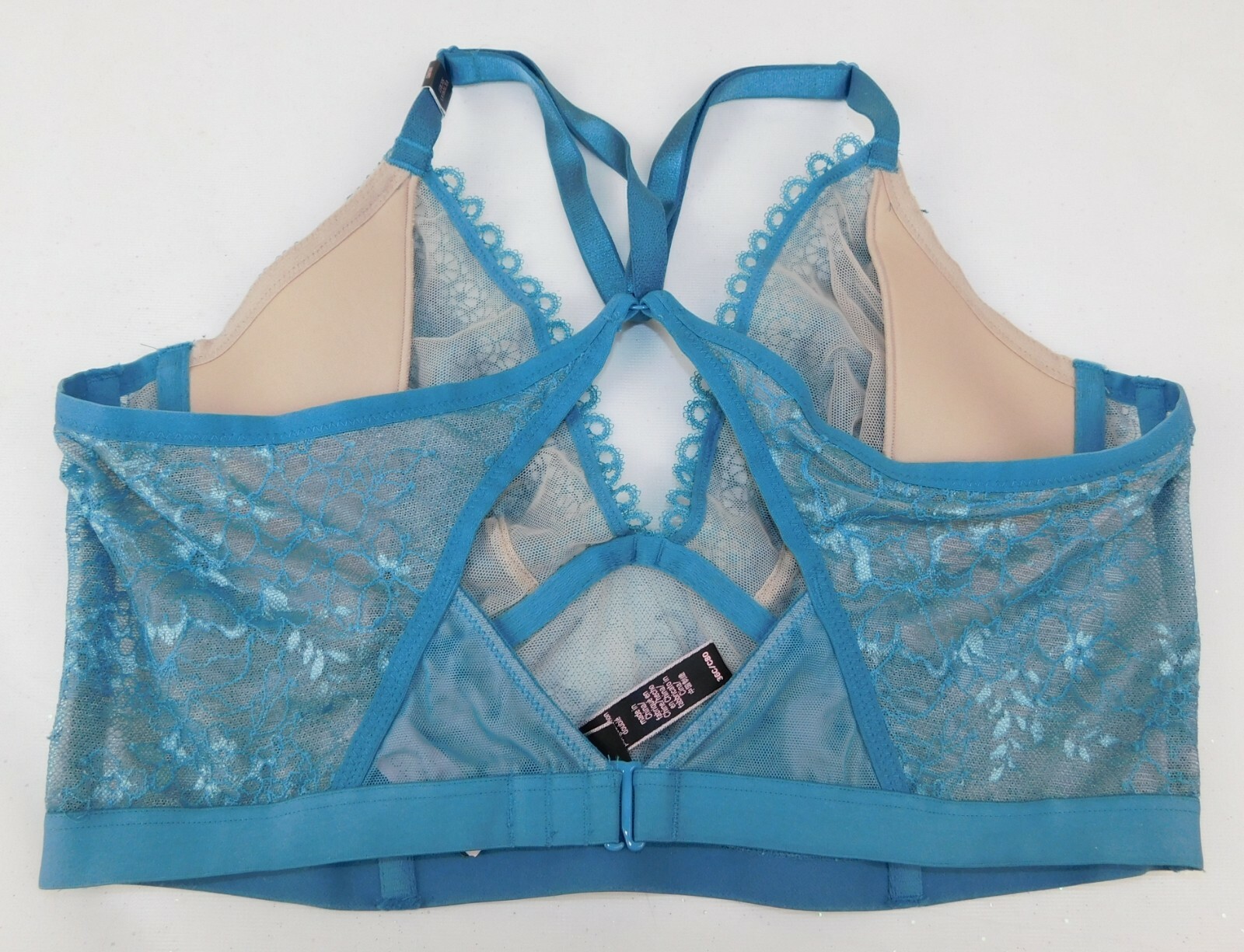 Victoria's Secret Size 34B 12B 36C 14C Blue Lace Plunge Bralette Very ...