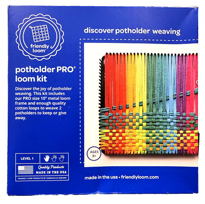 Friendly Loom 10" PRO Size Blk Potholder Metal Loom Kit w/ Bright ...