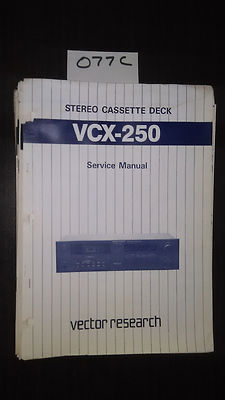 Vector research vcx-250 service manual repair book original stereo ...
